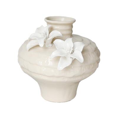 MOOYA「幽兰 Orchid luna」法式白色陶瓷花瓶高档客厅花艺摆件