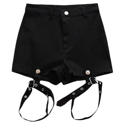 设计款高腰可拆卸腿环热裤