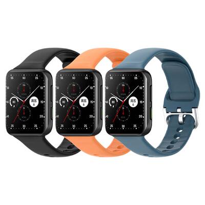 适用OPPO Watch2手表表带oppo智能运动手表链腕带eSIM版通用撞色表带42mm/46mm手表硅胶替换带男女生防水配件