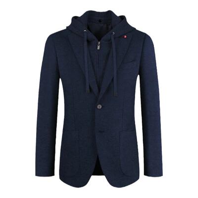 可脱卸帽24秋冬新品单西服蓝豹