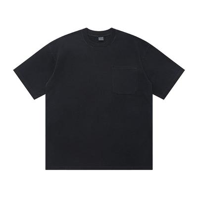 纯棉水洗做旧口袋t恤定制班服衫