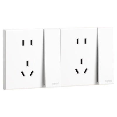 罗格朗画采陶瓷白五孔二三插