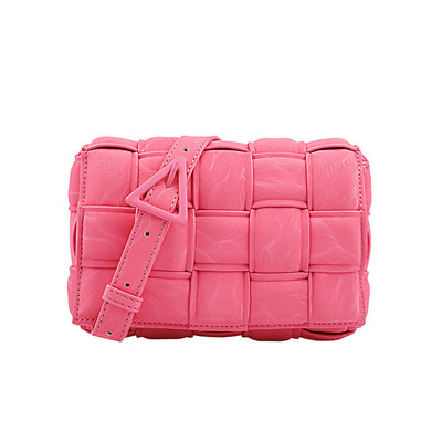 Bagofparody爆款粉色编织包