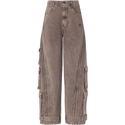 Adidas/阿迪达斯正品三叶草男女多口袋运动牛仔长裤KD4324