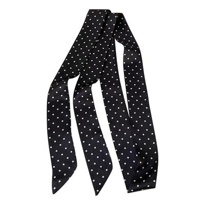 黑色波点丝巾长条飘带