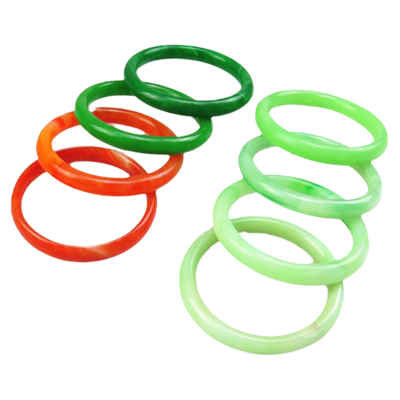 五彩玛瑙儿童手镯玉镯红绿彩仿玉髓玛瑙玉石镯子儿童款女玉镯子