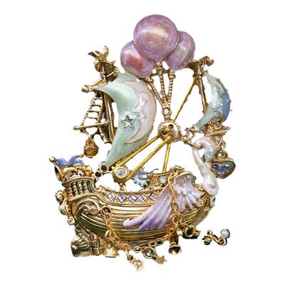 vintage海外中古首饰珐琅彩