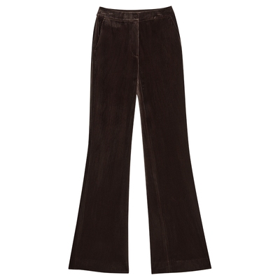 【复古丝绒】YINER音儿2025春季新款时尚弹力显瘦微微喇休闲裤