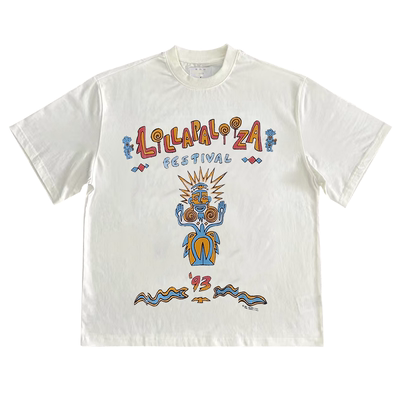 Lollapalooza主题另类摇滚短袖T恤高街oversize潮牌高级感半袖男