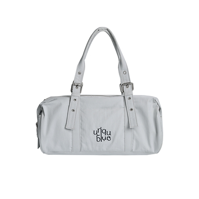 大容量单肩纯色字母刺绣腋下包女