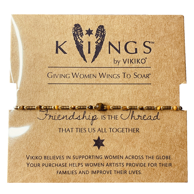 VIKIKO【稳重财富】串珠天然虎晶石元素1.5mm女生幸运细小手链绳