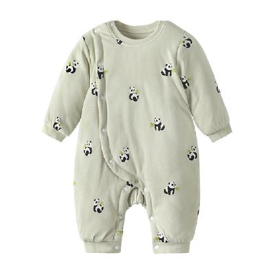 babylove纯棉秋冬夹棉婴儿连体衣