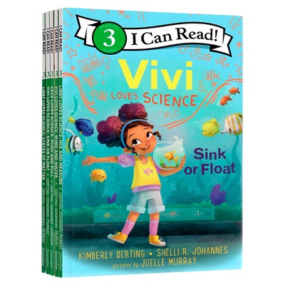 I Can Read 3阶分级阅读 薇薇热爱科学系列5册英文原版绘本 Vivi Loves Science Sink or Float 沉浮 儿童STEM主题科普类分级读物