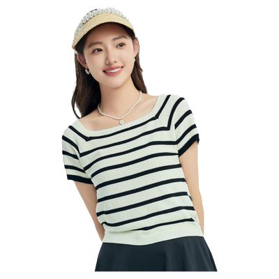 轩日法式松弛感短袖针织衫