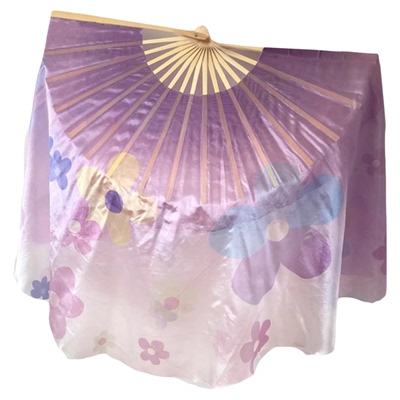 画中游儿童跳舞专用印花大扇子