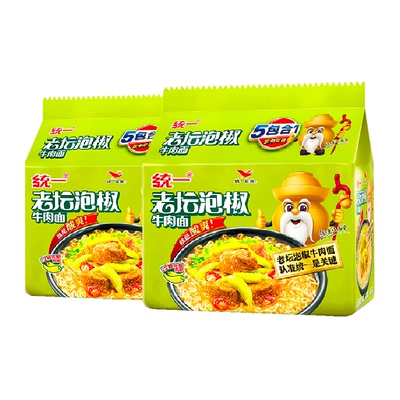 统一泡椒牛肉面104g×10袋