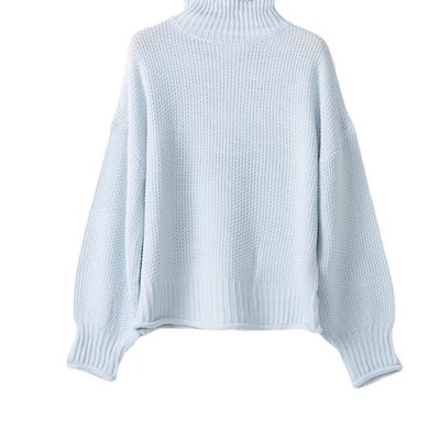 针织衫粗线高领套头毛衣女冬装