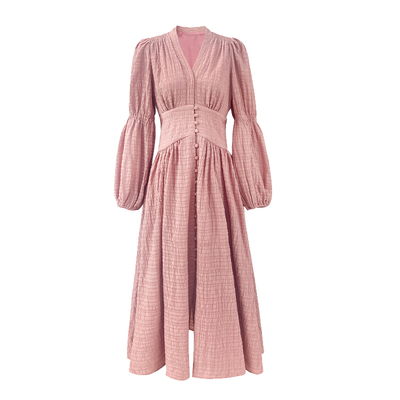 法式复古泡泡袖气质连衣裙