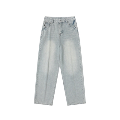 TGNS春季微锥牛仔裤复古水洗长裤