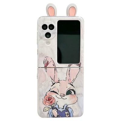 ins风小清新粉色玫瑰兔子适用oppofindn3flip手机壳新款高级感网红折叠手机壳findn2flip硅胶外壳防摔保护套