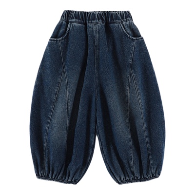 儿童加绒牛仔裤冬季2025新款长裤