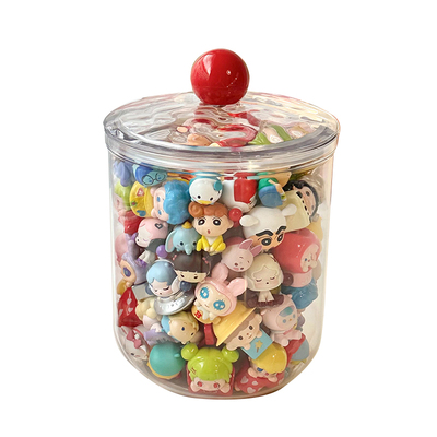 大容量萌粒收纳罐透明桌面密封