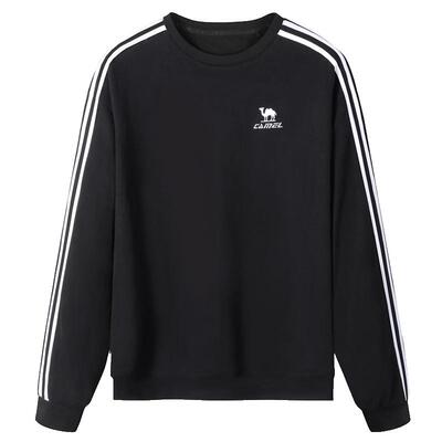 骆驼1930圆领加厚卫衣秋冬男女情侣黑色套头上衣宽松休闲长袖