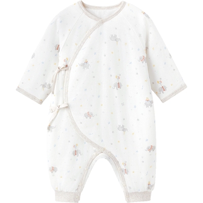 【商场同款】英氏新生儿连体衣秋冬夹棉纯棉宝宝哈衣婴儿衣服春秋