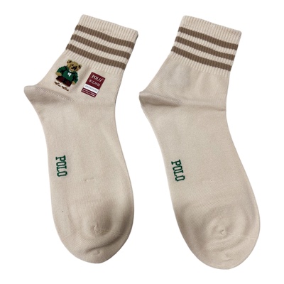 POLO小熊卡通春秋冬中厚中筒女袜