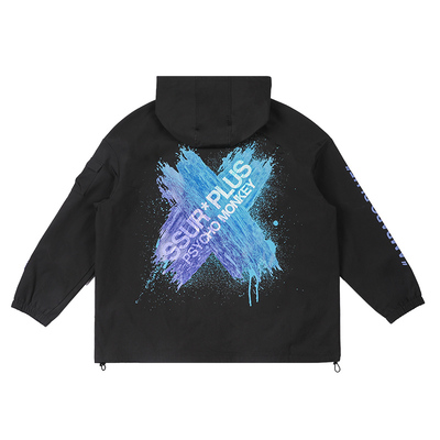 联名渐变刷漆口袋夹克拉链外套男