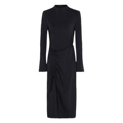 线上专享hply young新款女收腰针织连衣裙不规则长袖长裙