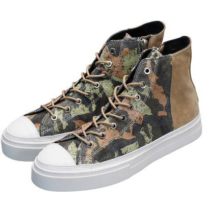 秋季新品军事风拉链高帮板鞋