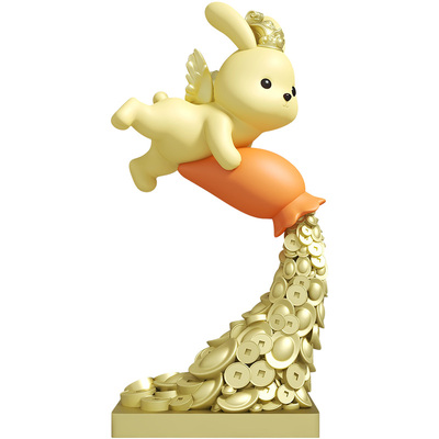 创意兔然暴富落地摆件