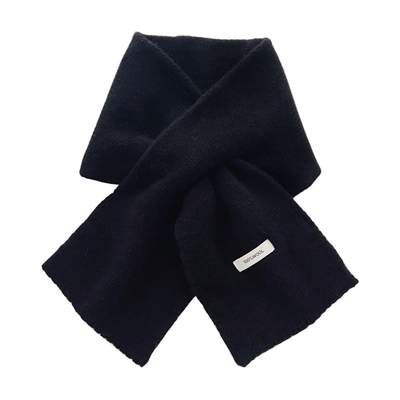 韩版红色100%羊毛交叉围巾保暖