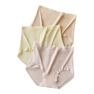 女款内裤提花浮雕丽人美燕国风本命年结婚鸿运大红色高腰蚕丝短裤