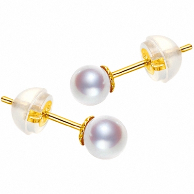 日本akoya天然海水纯银耳环珍珠