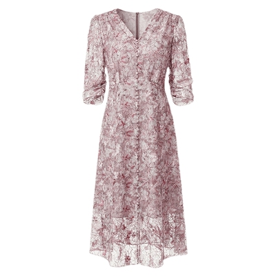 VGRASS经编蕾丝收腰连衣裙