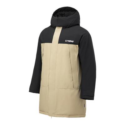 李宁羽绒服男冬健身系列时尚舒适保暖宽松休闲长羽绒服AYMT319B品