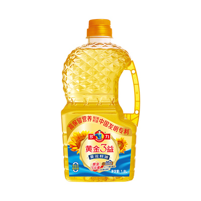 【官方旗舰店】多力黄金3益葵花籽油1.8L 家用食用油