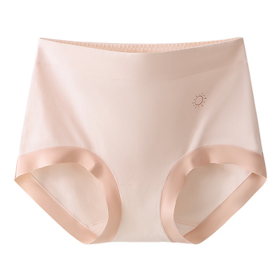 新款女士高腰大码内裤纯棉透气收腹抗菌底胖mm黑色全棉三角裤