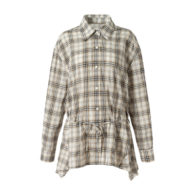 微透亲肤透气撞色格子衬衫