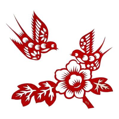 新中式红色剪纸发夹新年喜庆发卡