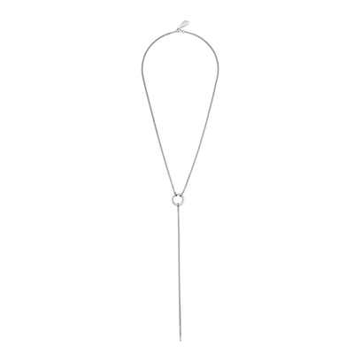 扁形吊环925银设计感项链