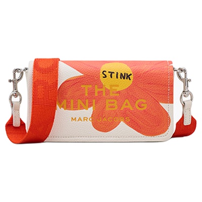 【新年特惠】MARC JACOBS/莫杰 ARTIST 迷你牛皮橘色花朵斜挎包