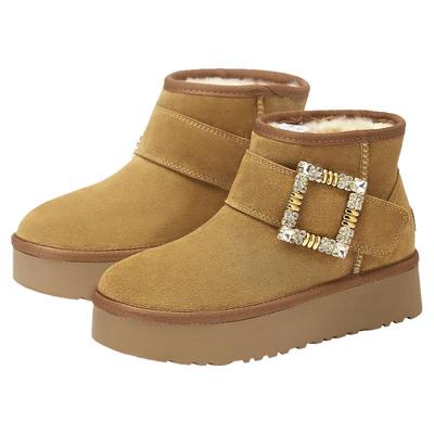 73hours冬季纯色厚底雪地靴