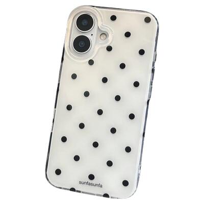 韩系小众博主黑白波点防摔保护套