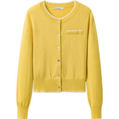 【播奥莱】播优雅气质圆领针织开衫秋冬小香风短外套女DDR4UD5265