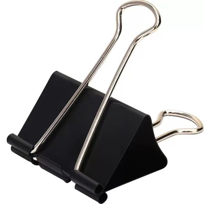 黑色90mm长尾夹燕尾夹大号夹子60mm超大75mm票夹大文件画板夹办公混合装试卷书夹文具