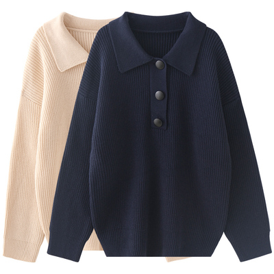 mmc简约风秋冬打底黑扣韩版毛衣