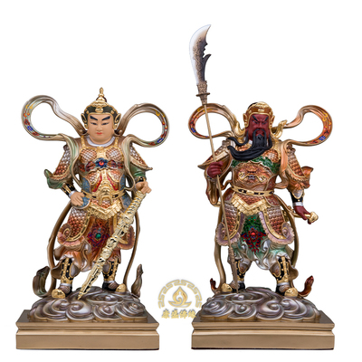 黄铜伽蓝韦陀护法神像客厅摆件